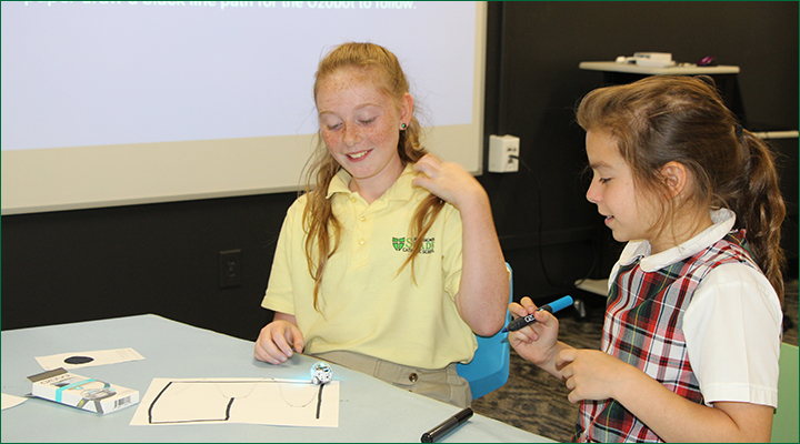 STEM Lab, Ozobots, programming, coding, Monsignor Slade, fourth grade ...